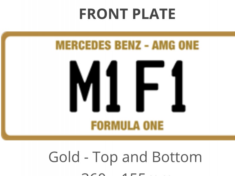 M1 F1 Number Plates For Sale - MrPlates