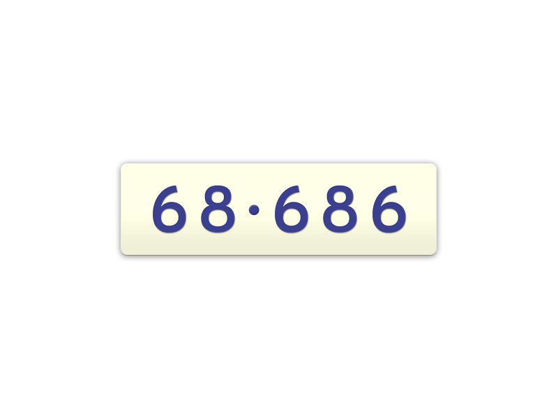 68·686 (Lucky Numbers) Number Plates For Sale, ACT - MrPlates