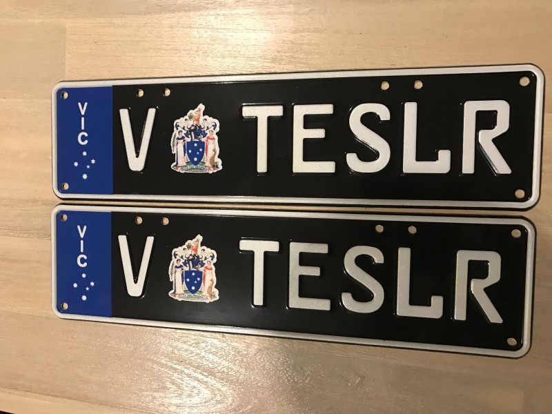 V TESLR (TESLA) Number Plates For Sale, VIC - MrPlates