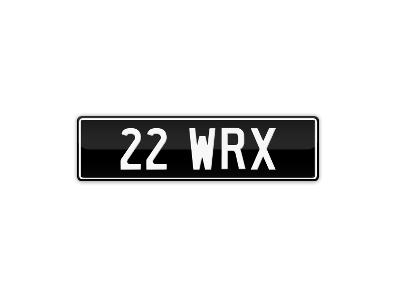 22 WRX Number Plates For Sale, QLD - MrPlates