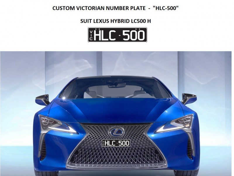 HLC500 (Lexus LC500 Hybrid) Number Plates For Sale, VIC - MrPlates