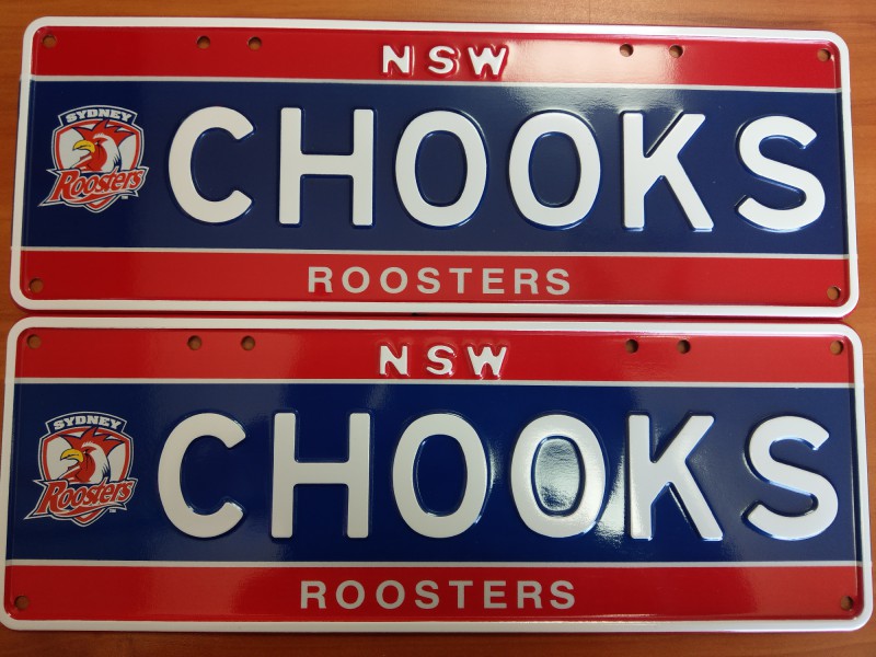 CHOOKS (SYDNEY ROOSTERS) Number Plates For Sale, NSW - MrPlates