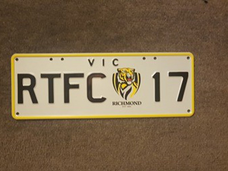 RTFC 17 (Richmond AFL Premier) Number Plates For Sale, VIC - MrPlates