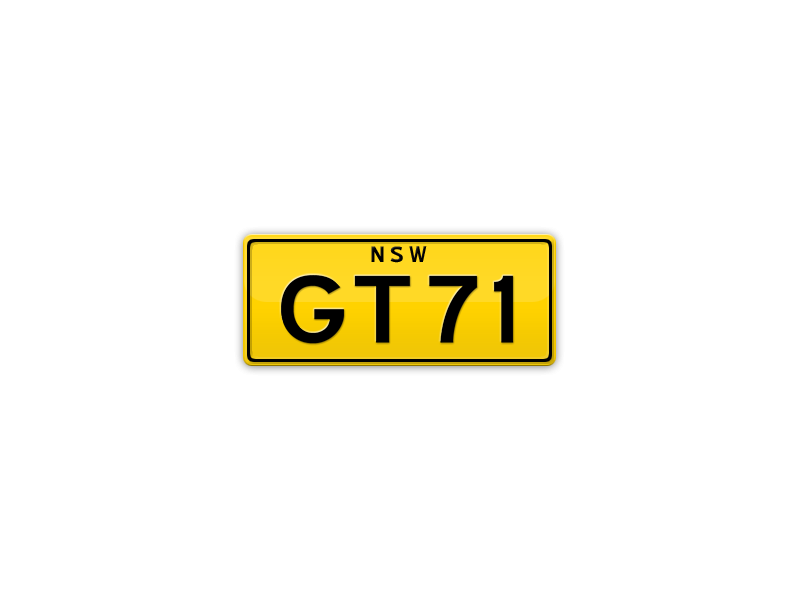 GT71 (Ford Xy GT 1971) Number Plates For Sale, NSW - MrPlates