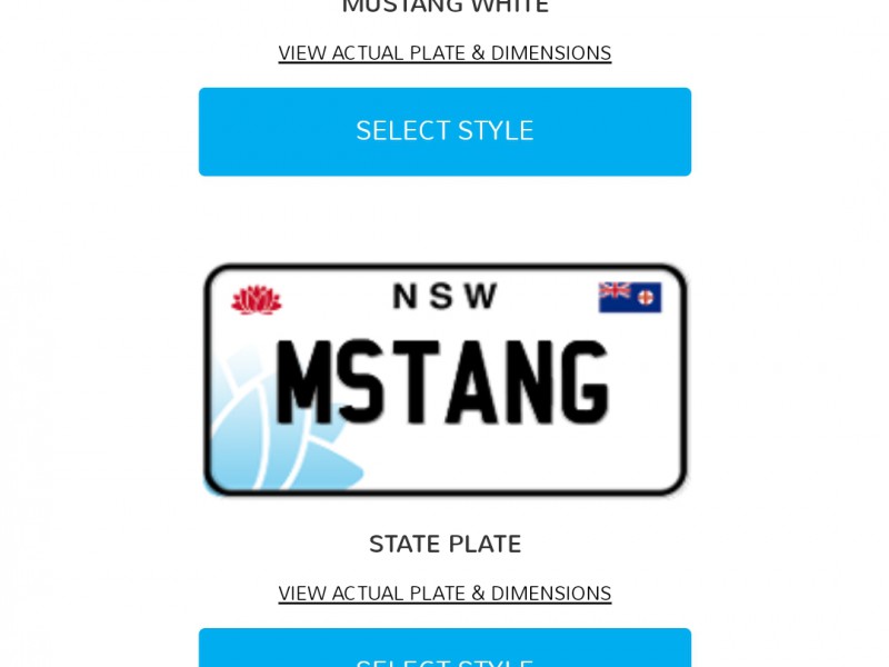 MSTANG (Mustang) Number Plates For Sale, NSW - MrPlates