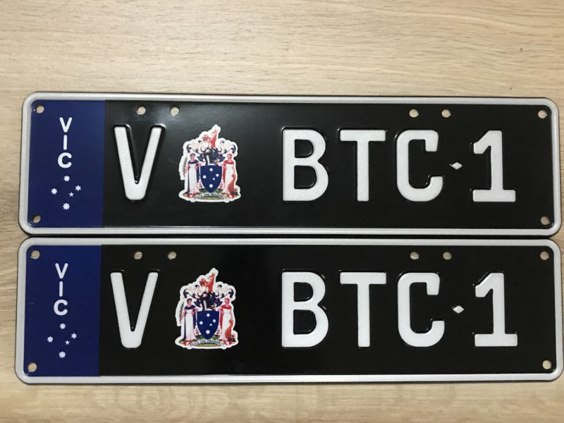 BTC 1 (Bitcoin) Number Plates For Sale, VIC - MrPlates
