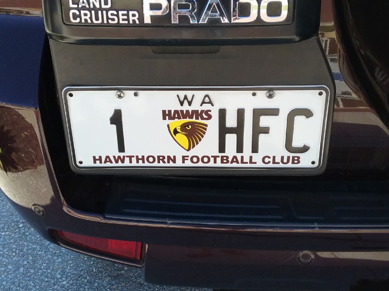 1 HFC (Hawthorn AFL Club) Number Plates For Sale, WA - MrPlates