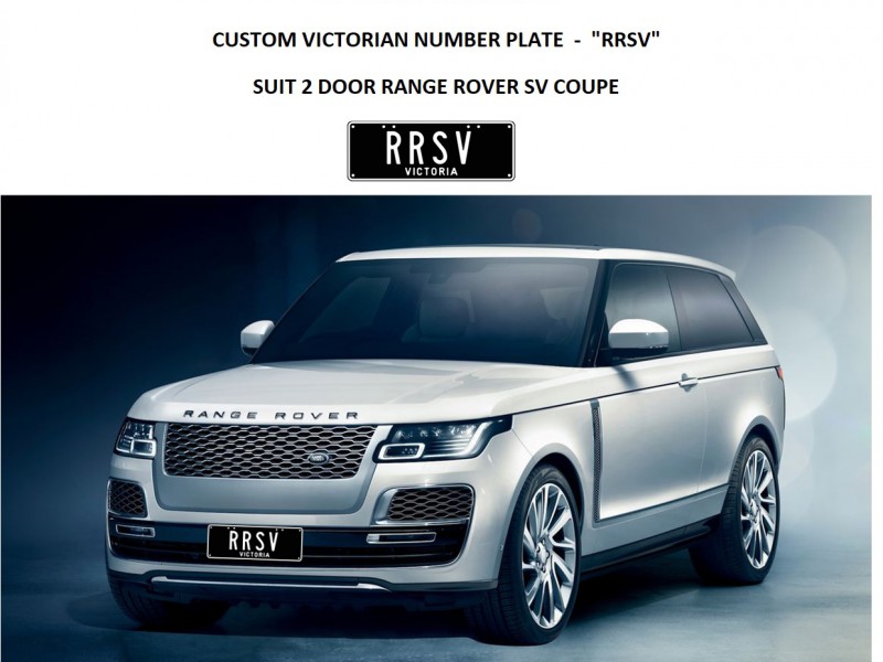 RRSV (Range Rover 2Door SV) Number Plates For Sale, VIC - MrPlates