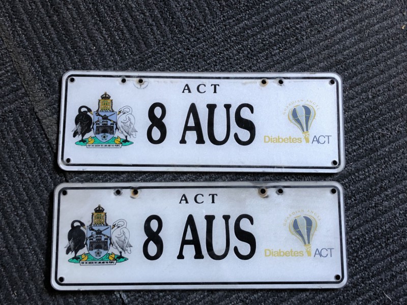 8 AUS Number Plates For Sale, ACT - MrPlates