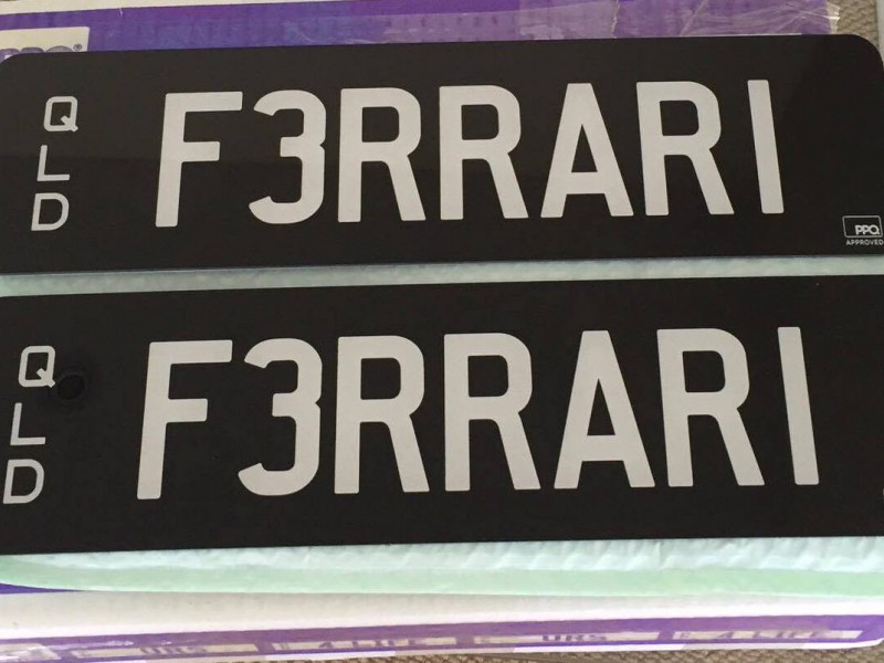 F3RRAR1 (FERRARI) Number Plates For Sale, QLD - MrPlates