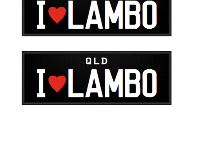 I LAMB0 (I Love Lamborghini) Number Plates For Sale, QLD - MrPlates