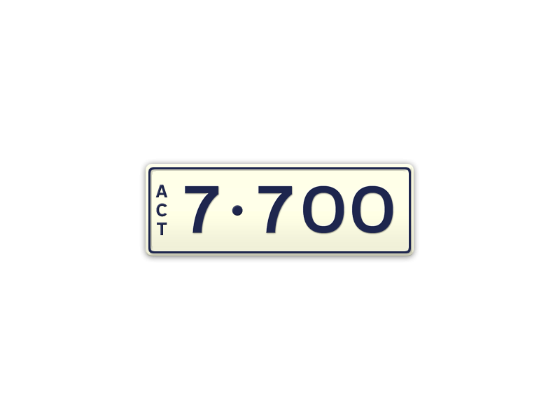 7·700 (7 700) Number Plates For Sale, ACT - MrPlates