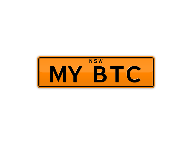 MY BTC (My Bitcoin) Number Plates For Sale, NSW - MrPlates