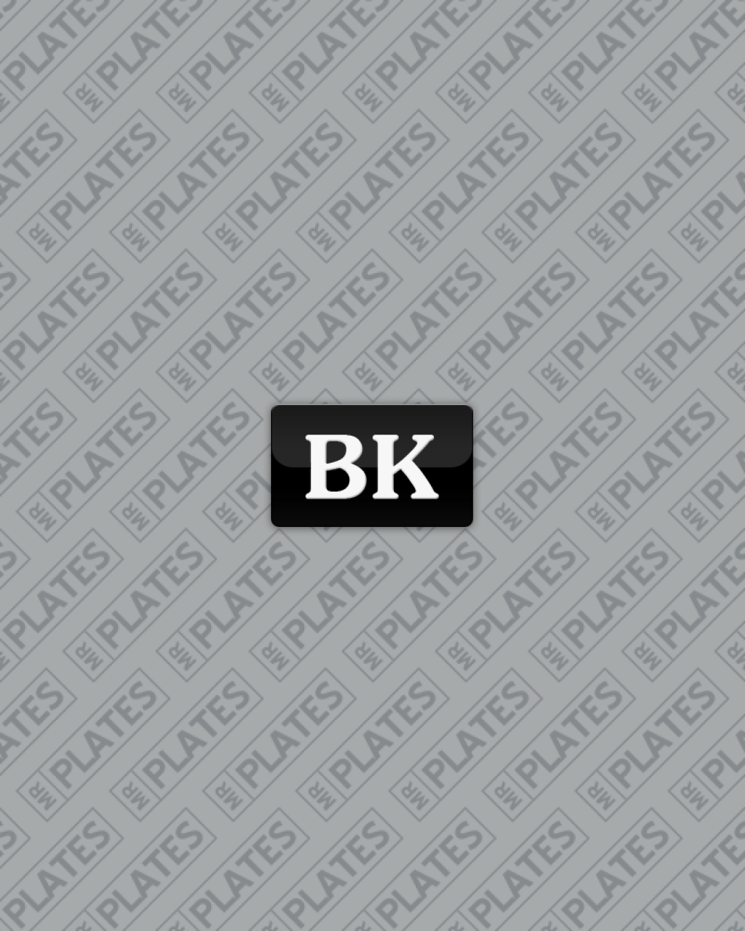 BK (BK Initials) Number Plates For Sale, ACT - MrPlates