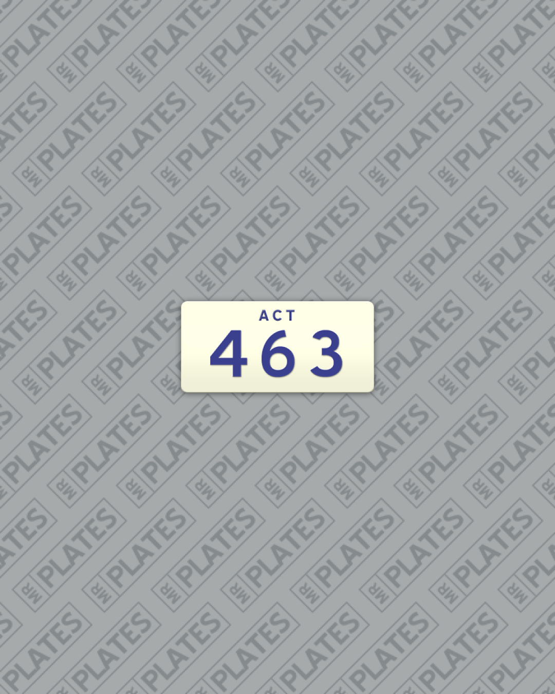 463 Number Plates For Sale, ACT - MrPlates