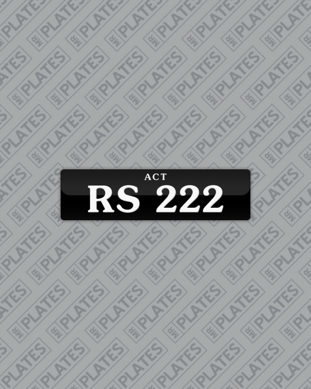 RS 222 Number Plates For Sale, ACT - MrPlates