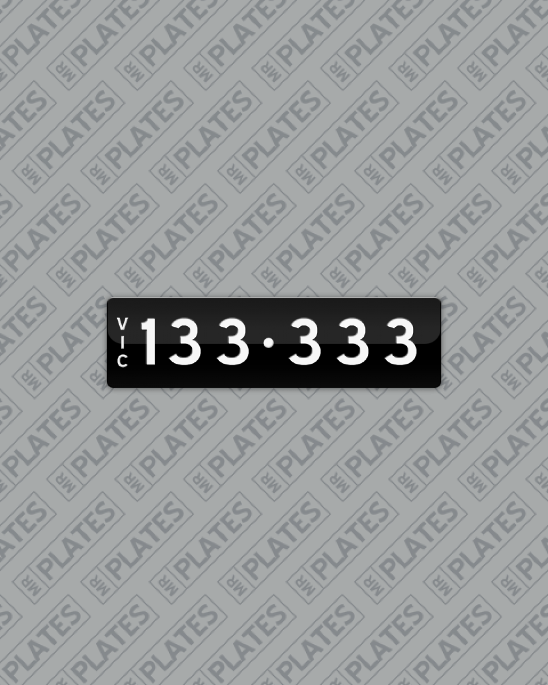 133·333 (133 333) Number Plates For Sale, VIC - MrPlates