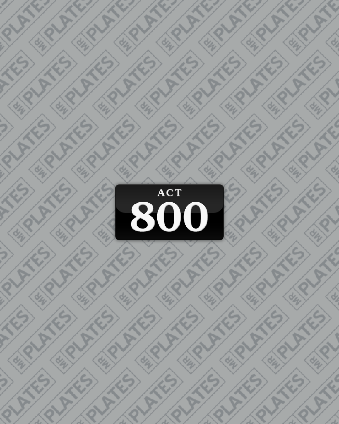 800 Number Plates For Sale, ACT - MrPlates