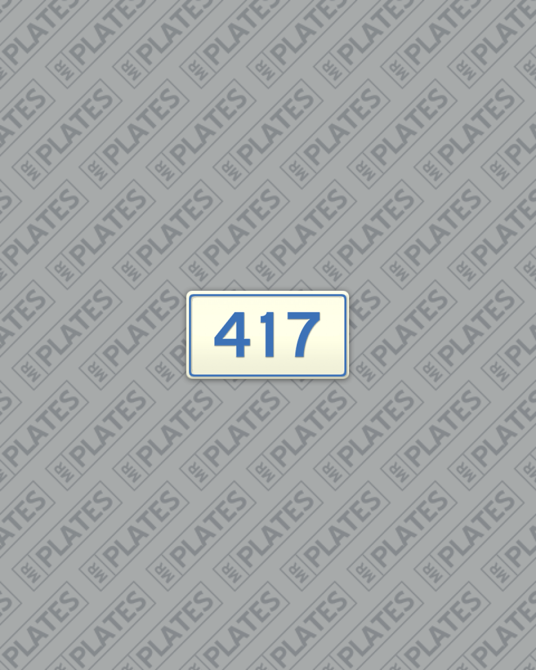 417 Number Plates For Sale, ACT - MrPlates