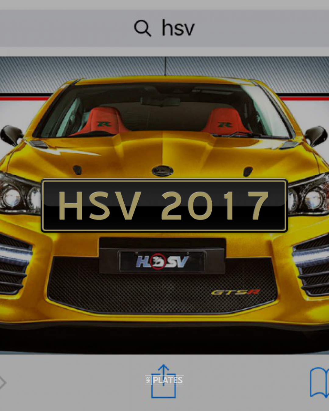 HSV 2017 Number Plates For Sale, SA - MrPlates
