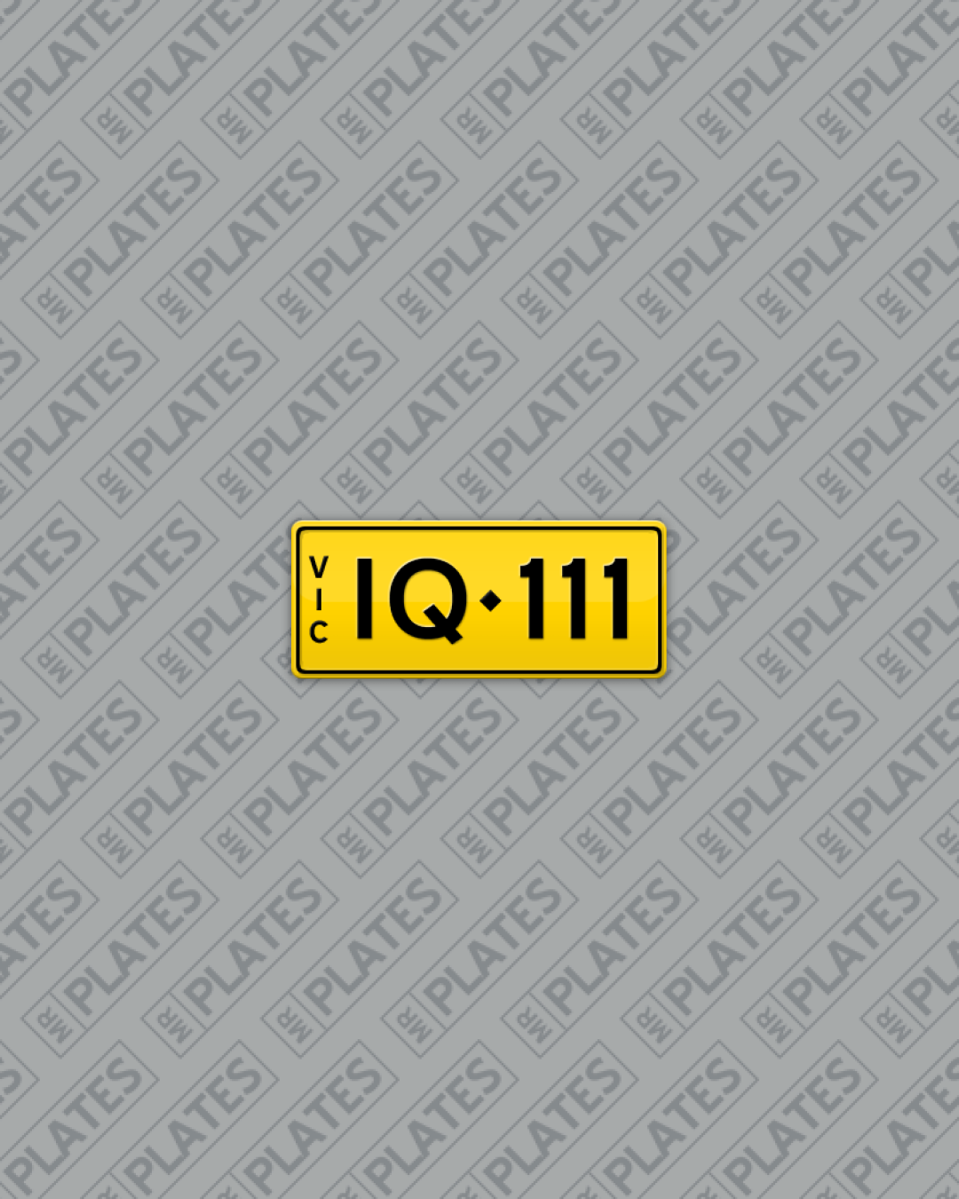 IQ·111 (BEST IQ) Number Plates For Sale, VIC - MrPlates