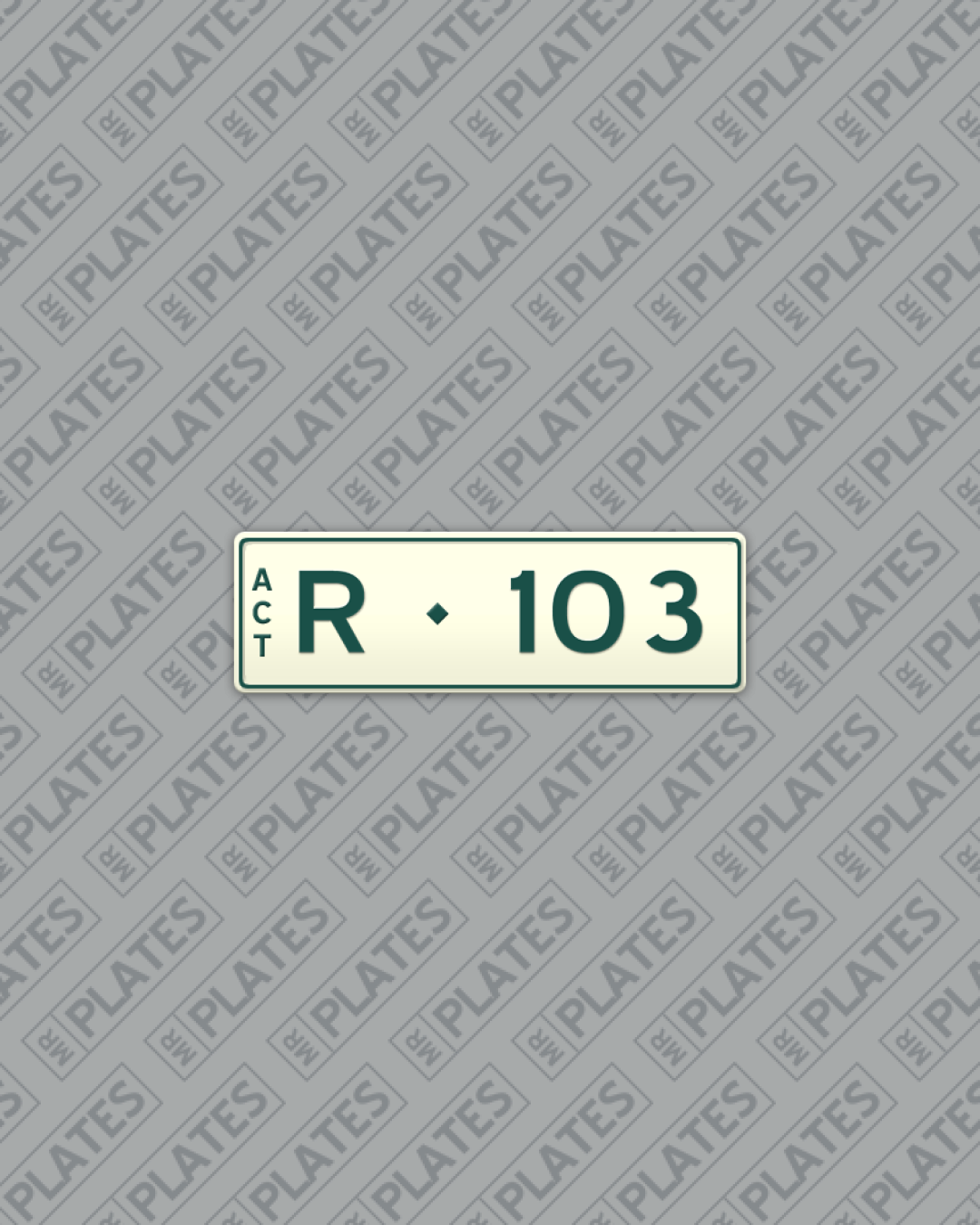 R · 103 (R103) Number Plates For Sale, ACT - MrPlates