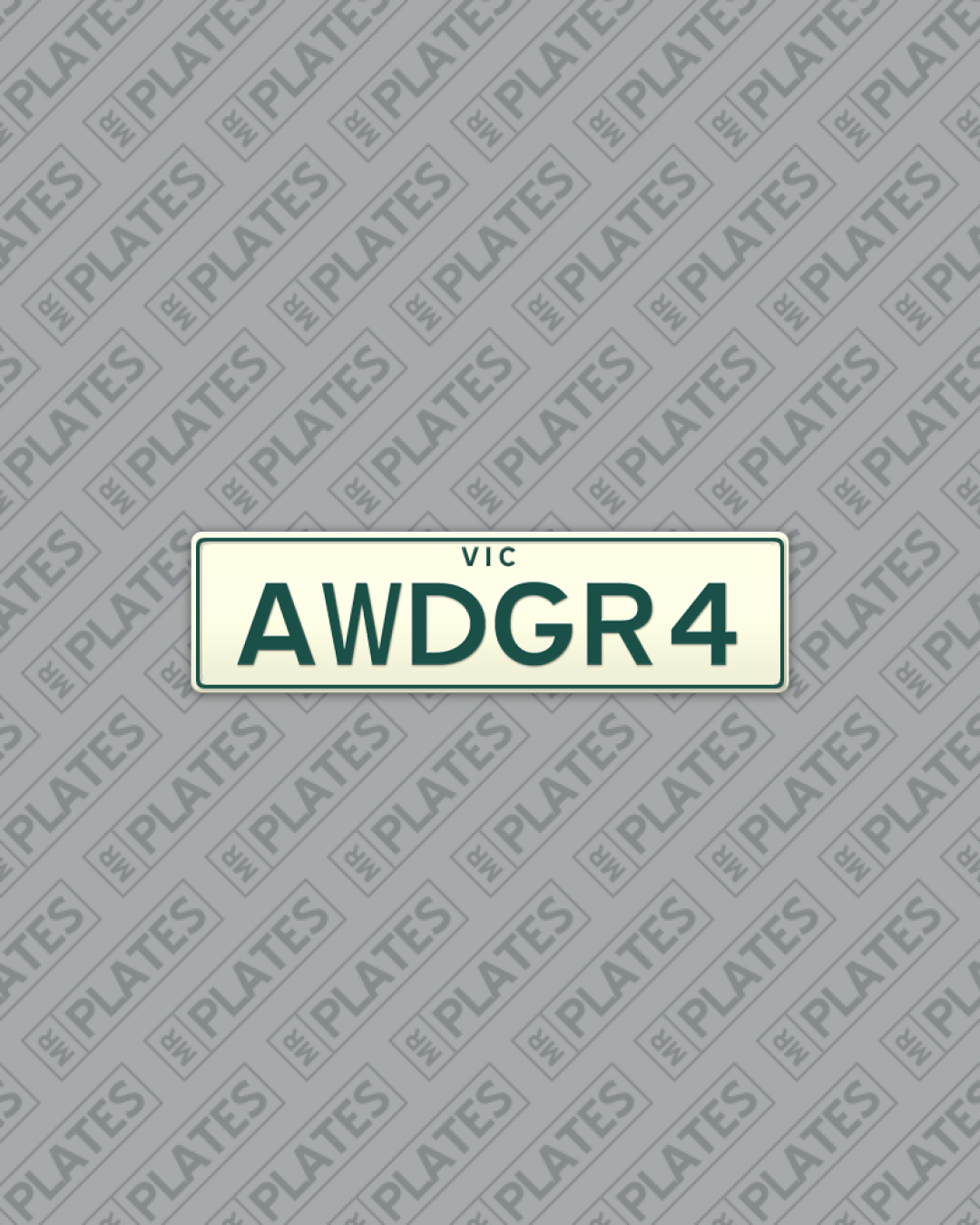 AWDGR4 (All Wheel Drive GR-4) Number Plates For Sale, VIC - MrPlates