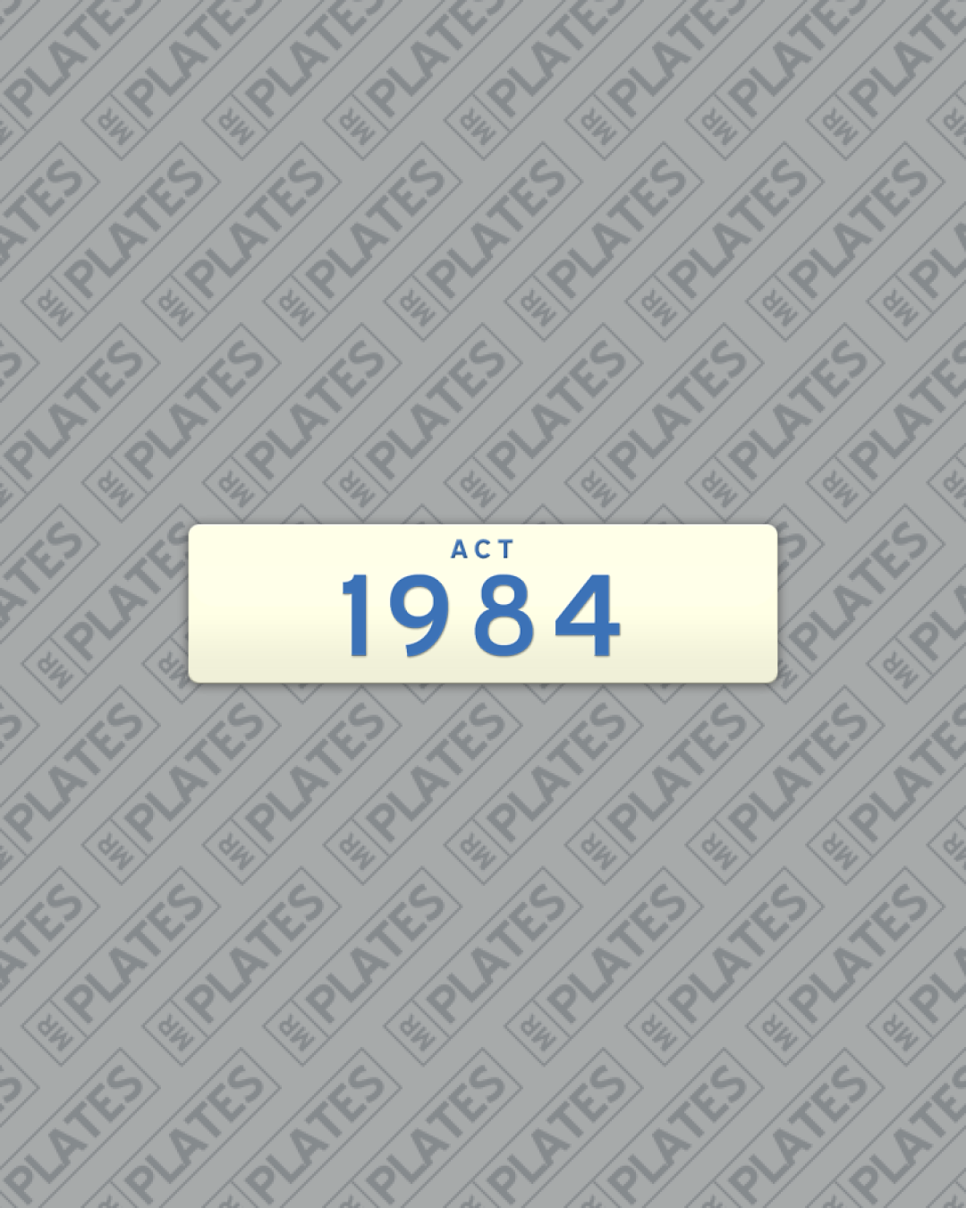 1984 Number Plates For Sale, ACT - MrPlates
