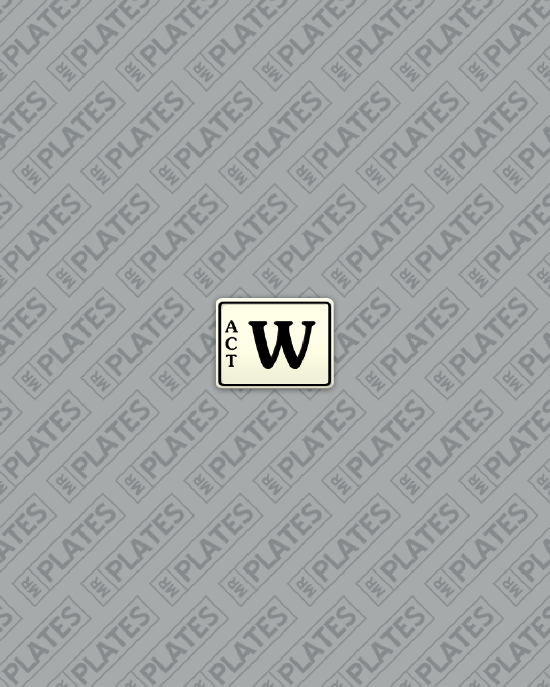 W Number Plates For Sale, ACT - MrPlates