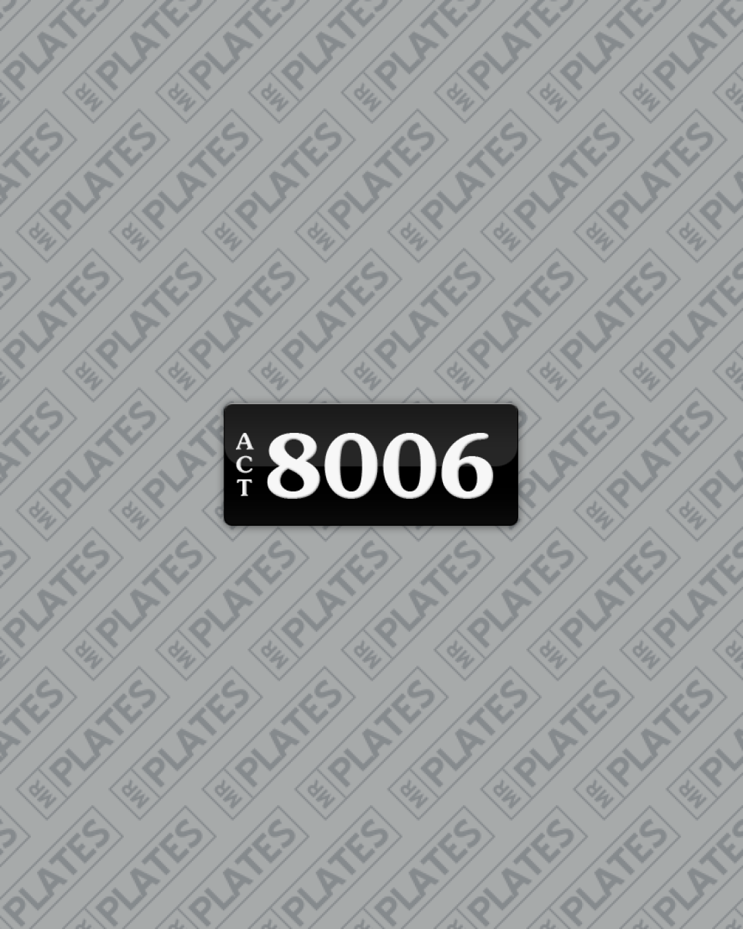 8006 Number Plates For Sale, ACT - MrPlates