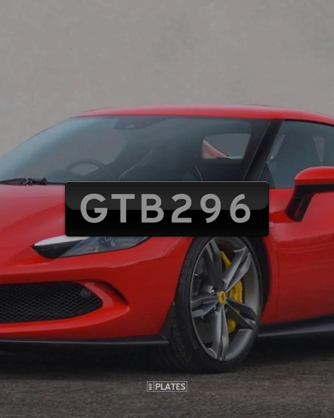 GTB296 (296 GTB) Number Plates For Sale, WA - MrPlates
