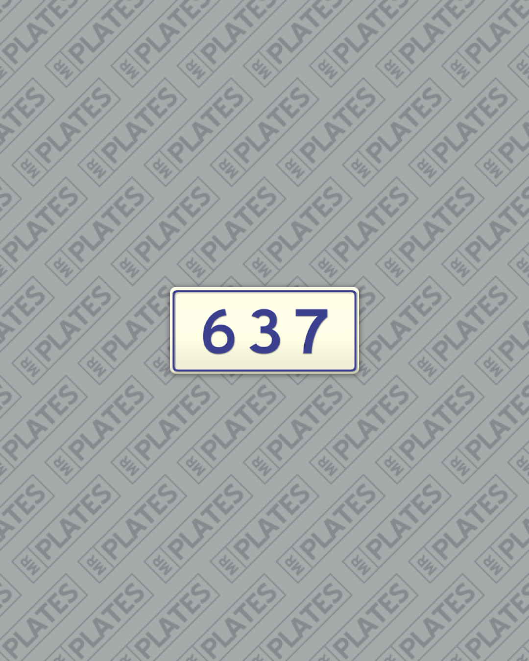 637 Number Plates For Sale, ACT - MrPlates