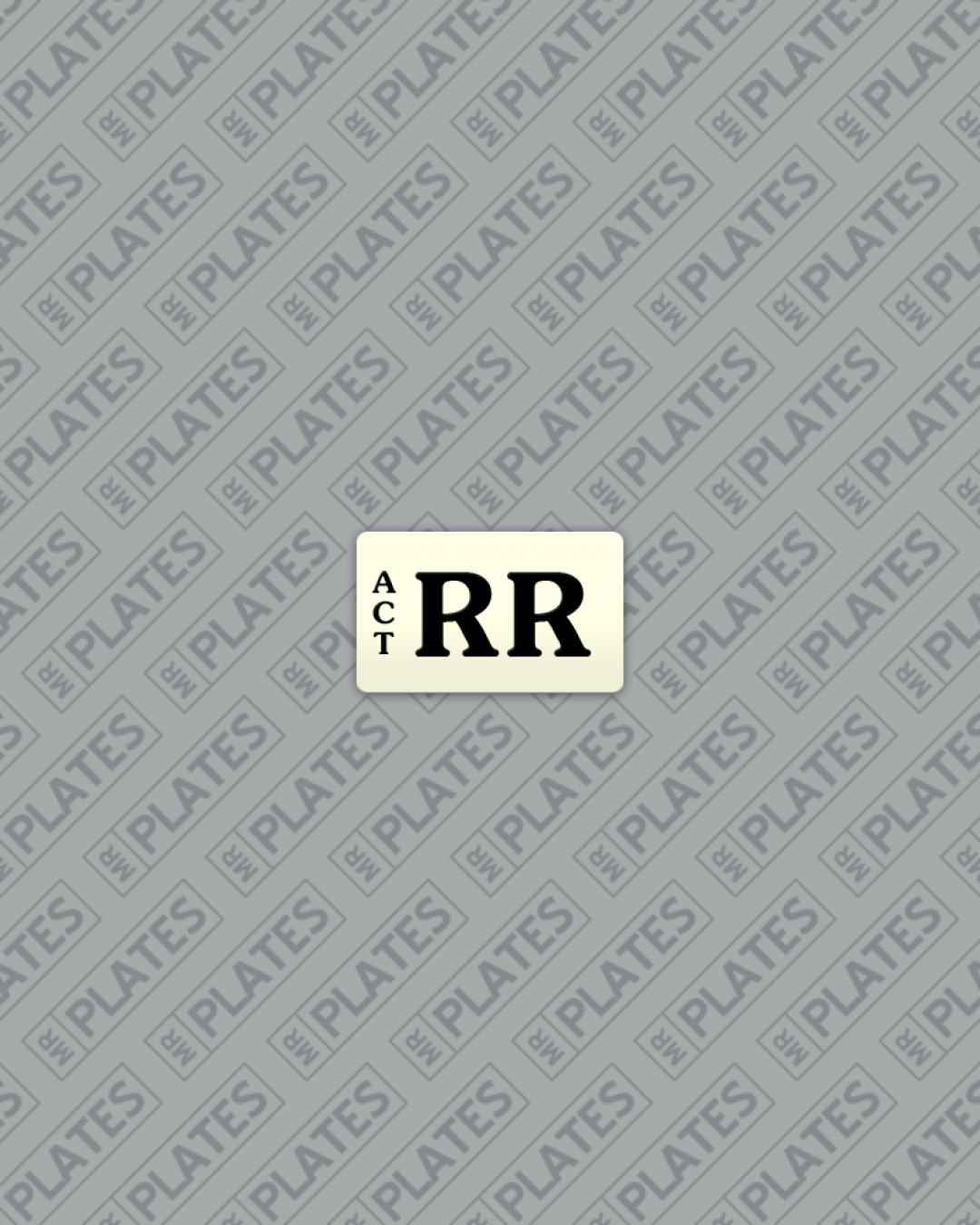 RR Number Plates For Sale, ACT - MrPlates