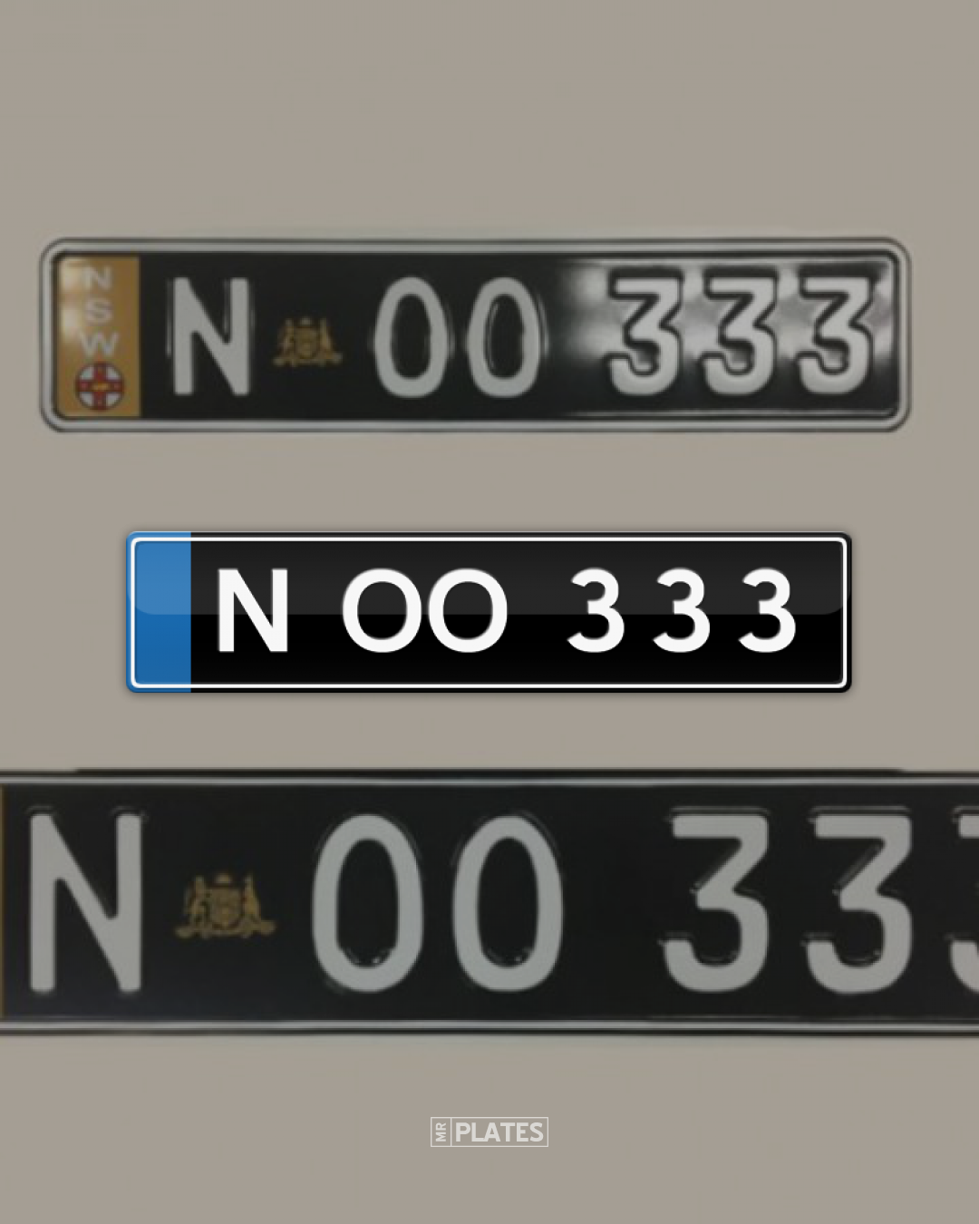 N OO 333 (Triple Three) Number Plates For Sale, NSW - MrPlates