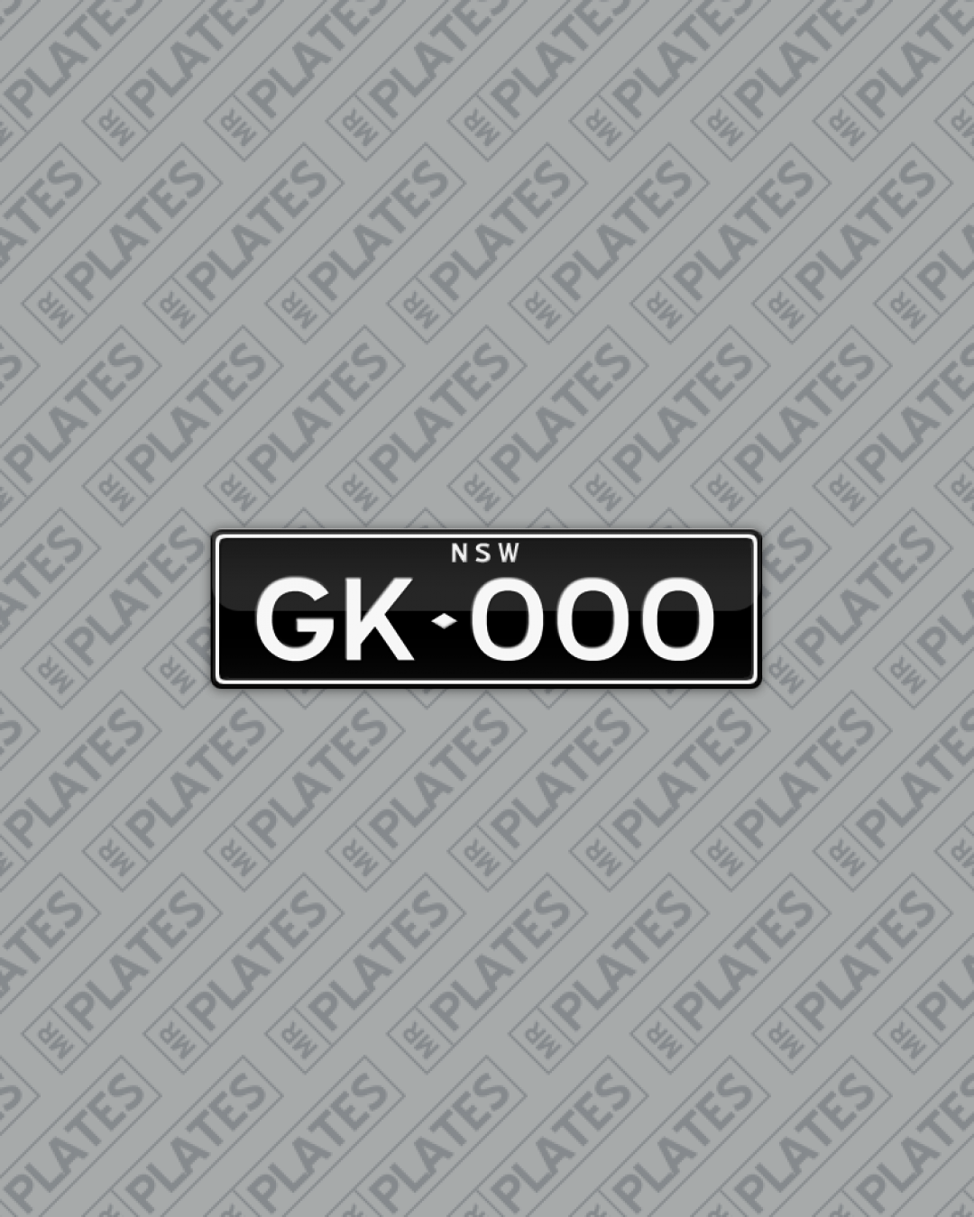 GK·000 (Initials) Number Plates For Sale, NSW - MrPlates