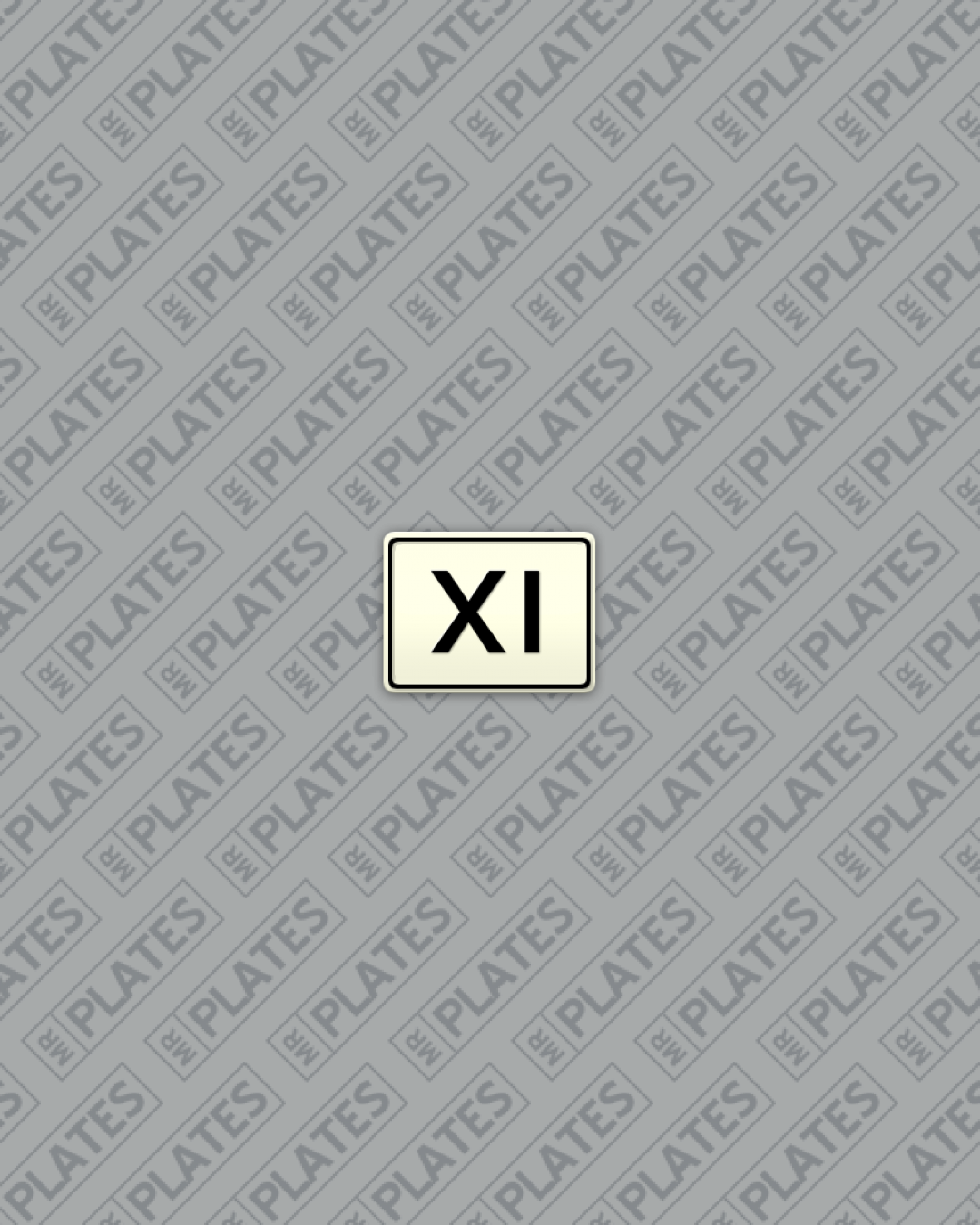 XI (Roman Numeral For The Number 11) Number Plates For Sale, WA - MrPlates