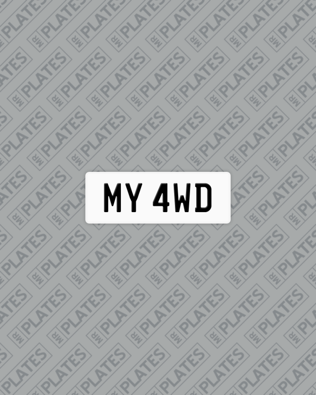 MY 4WD (For Your Off Road) Number Plates For Sale - MrPlates
