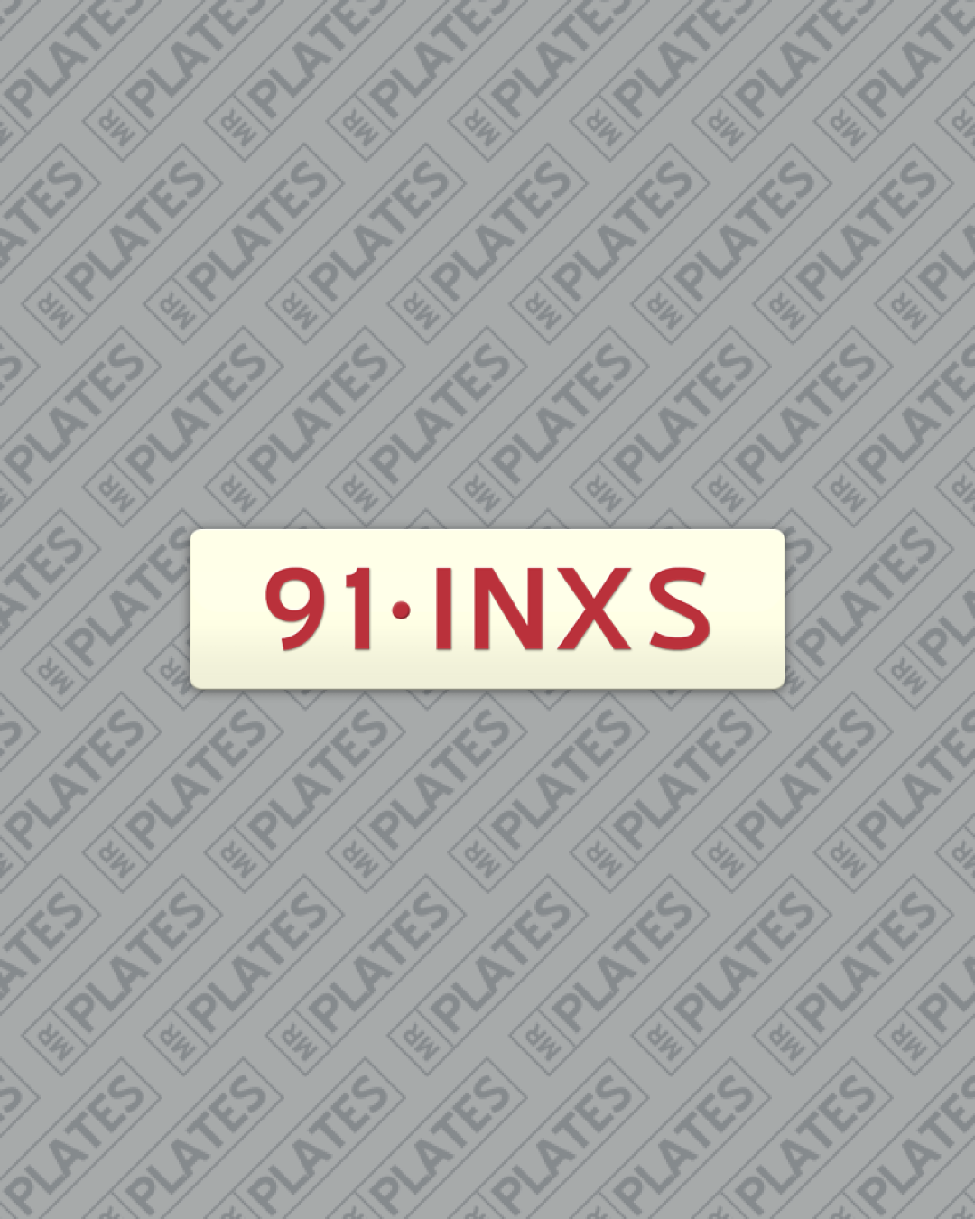 91·INXS (Nine One INXS) Number Plates For Sale, NSW - MrPlates