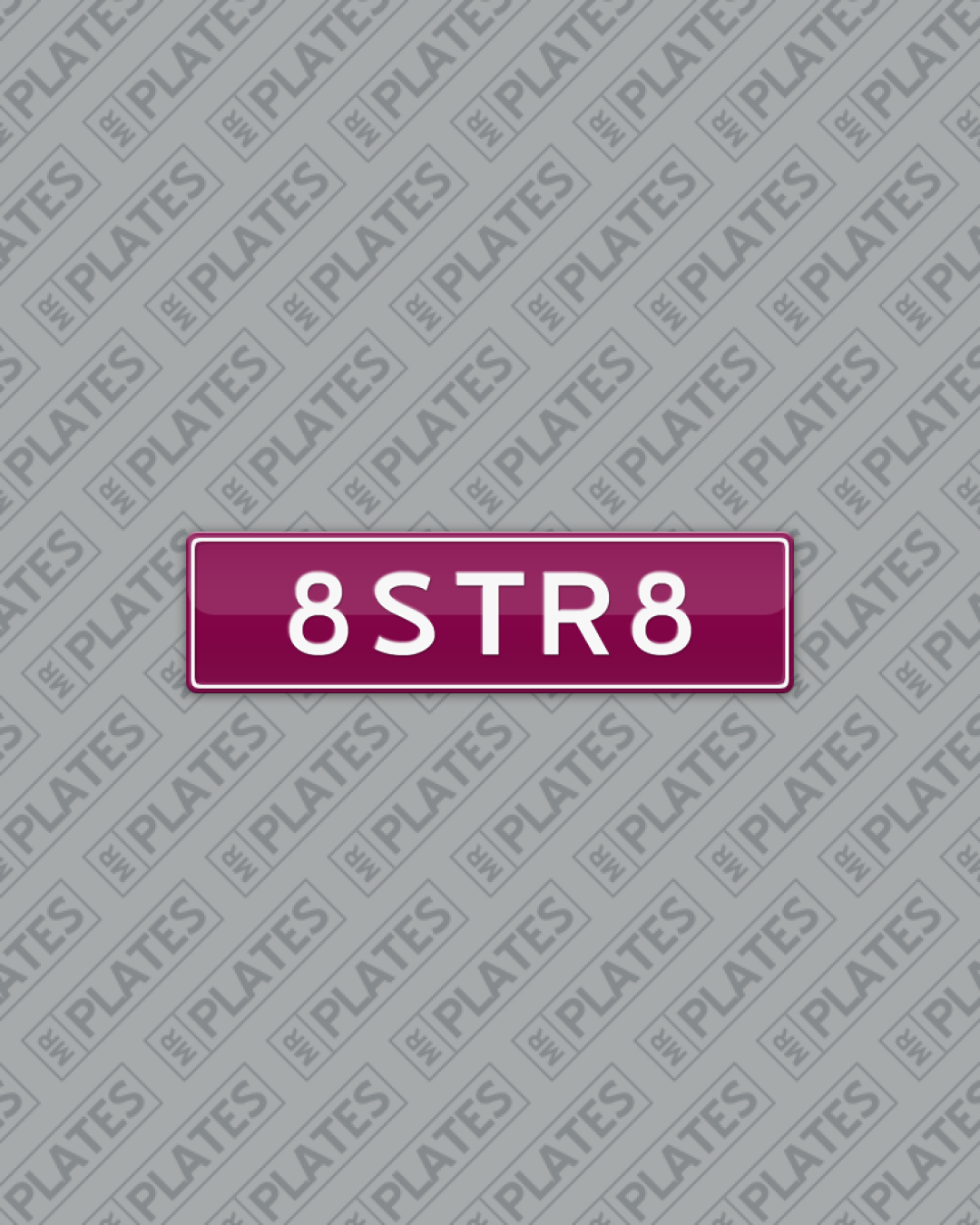 8STR8 (EIGHT STRAIGHT) Number Plates For Sale, QLD - MrPlates