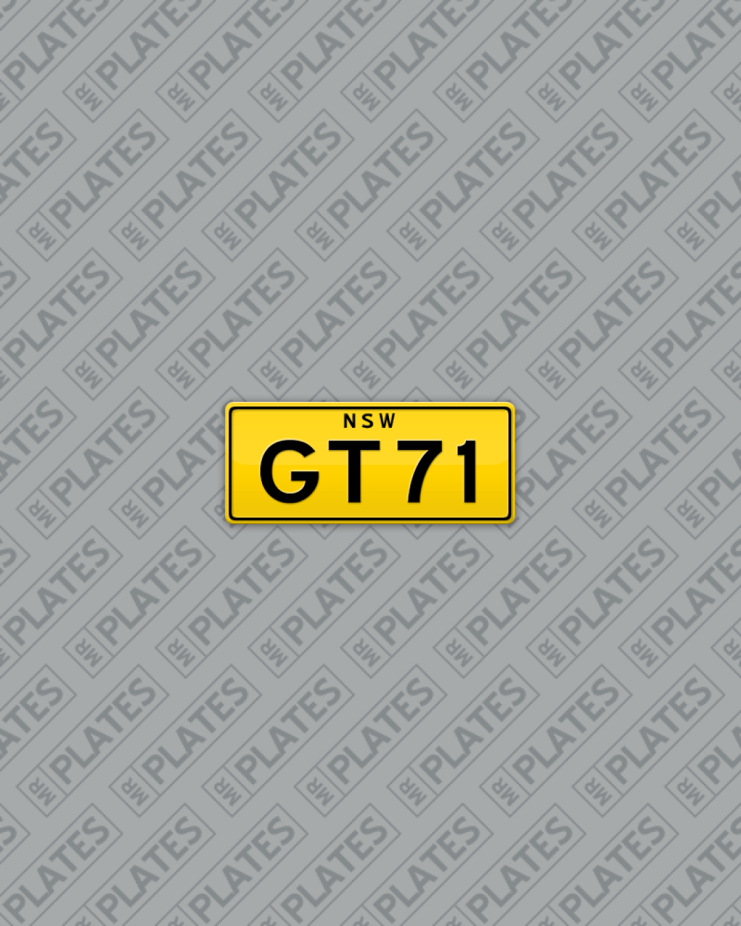 GT71 (Ford Xy GT 1971) Number Plates For Sale, NSW - MrPlates