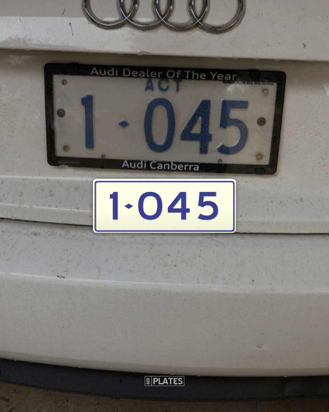 1·045 (1 045) Number Plates For Sale, ACT - MrPlates
