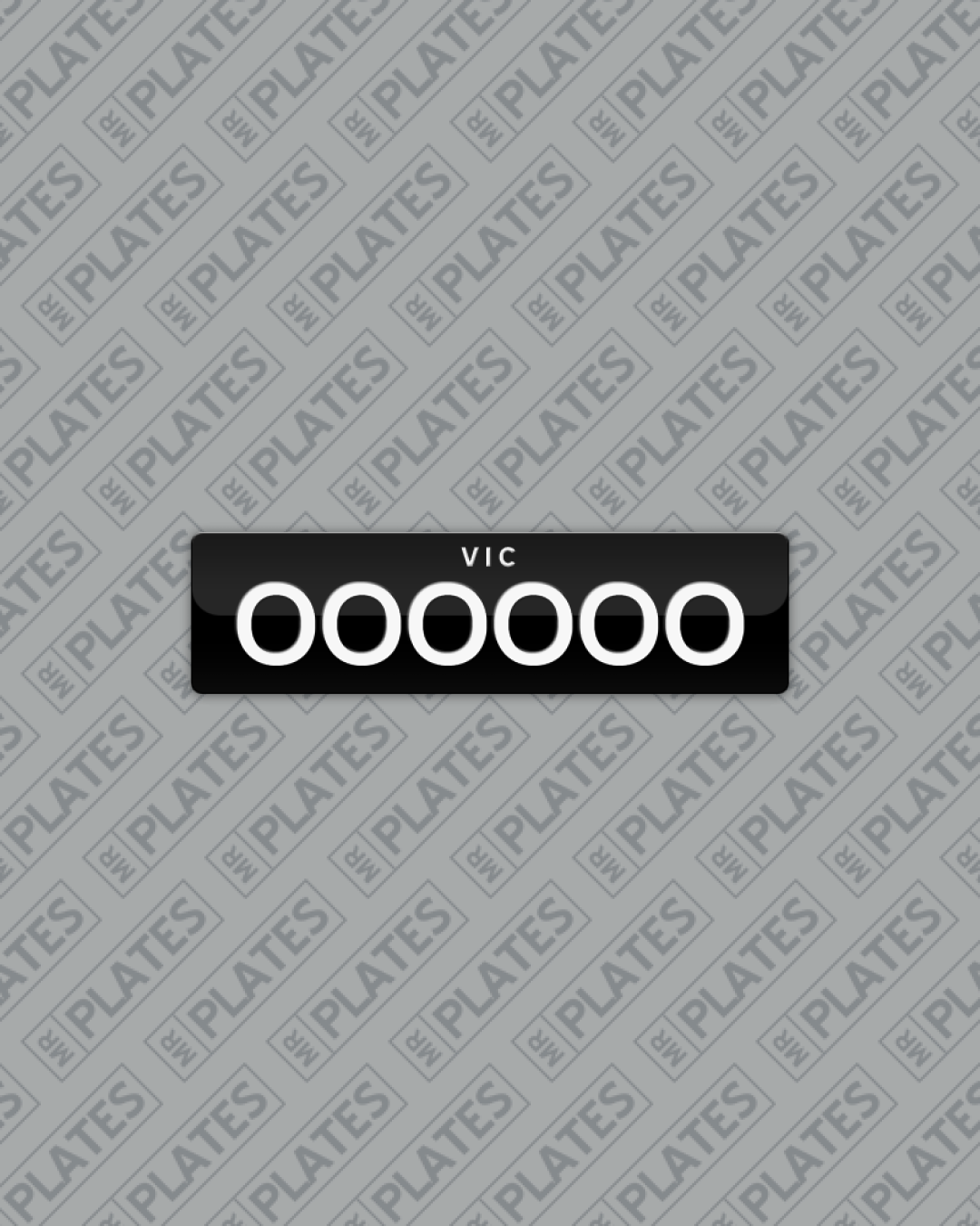 OOOOOO (Looks Like All Zeros) Number Plates For Sale, VIC - MrPlates