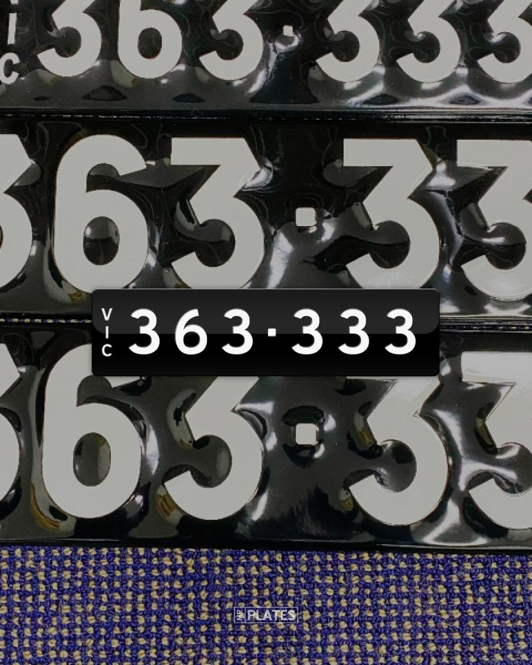 363·333 (363333) Number Plates For Sale, VIC - MrPlates