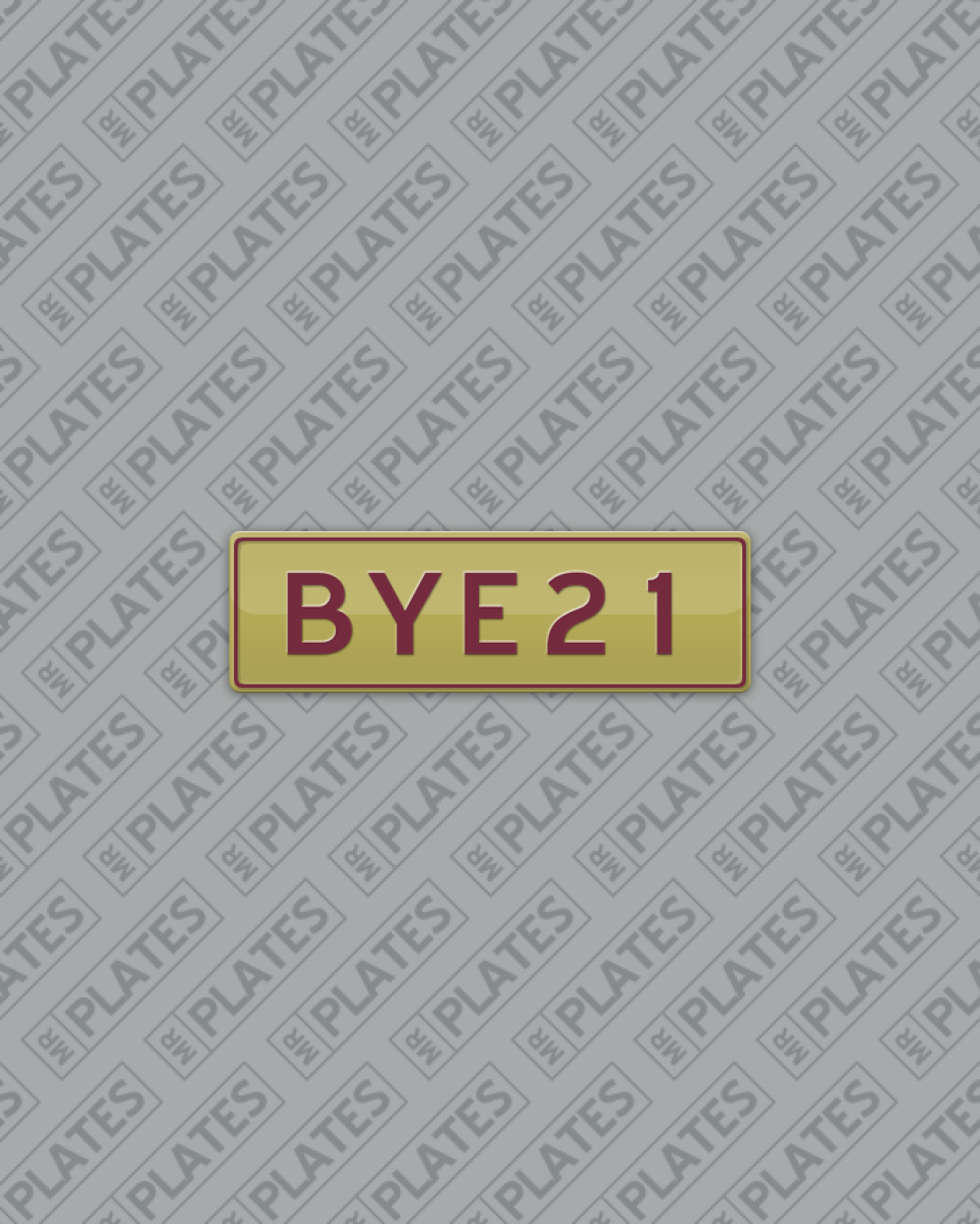 BYE21 (Bye 21) Number Plates For Sale, QLD - MrPlates