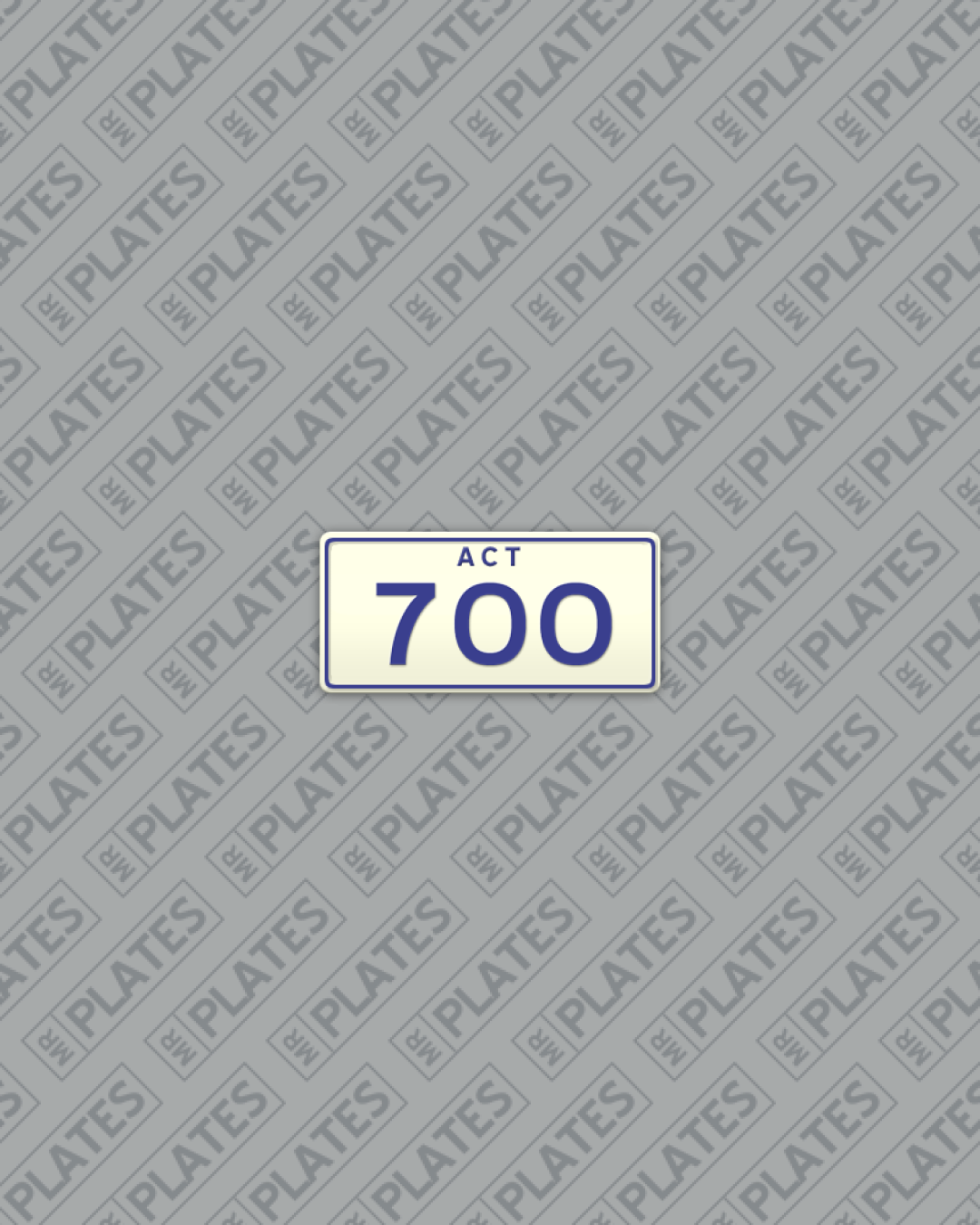 700 Number Plates For Sale, ACT - MrPlates