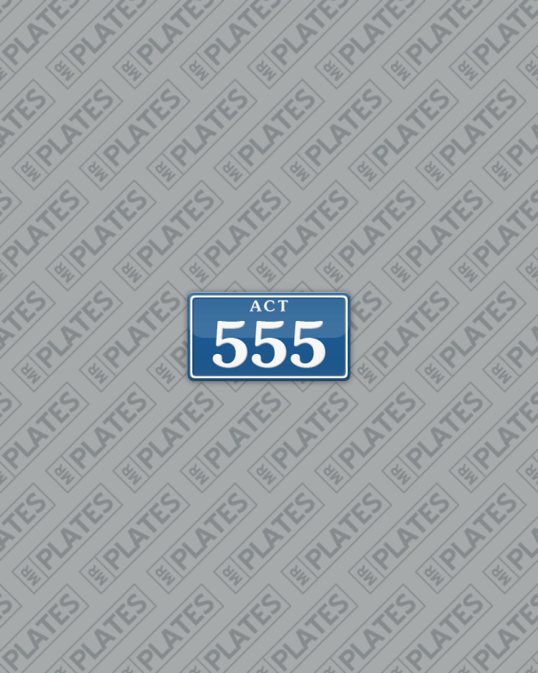555 Number Plates For Sale, ACT - MrPlates