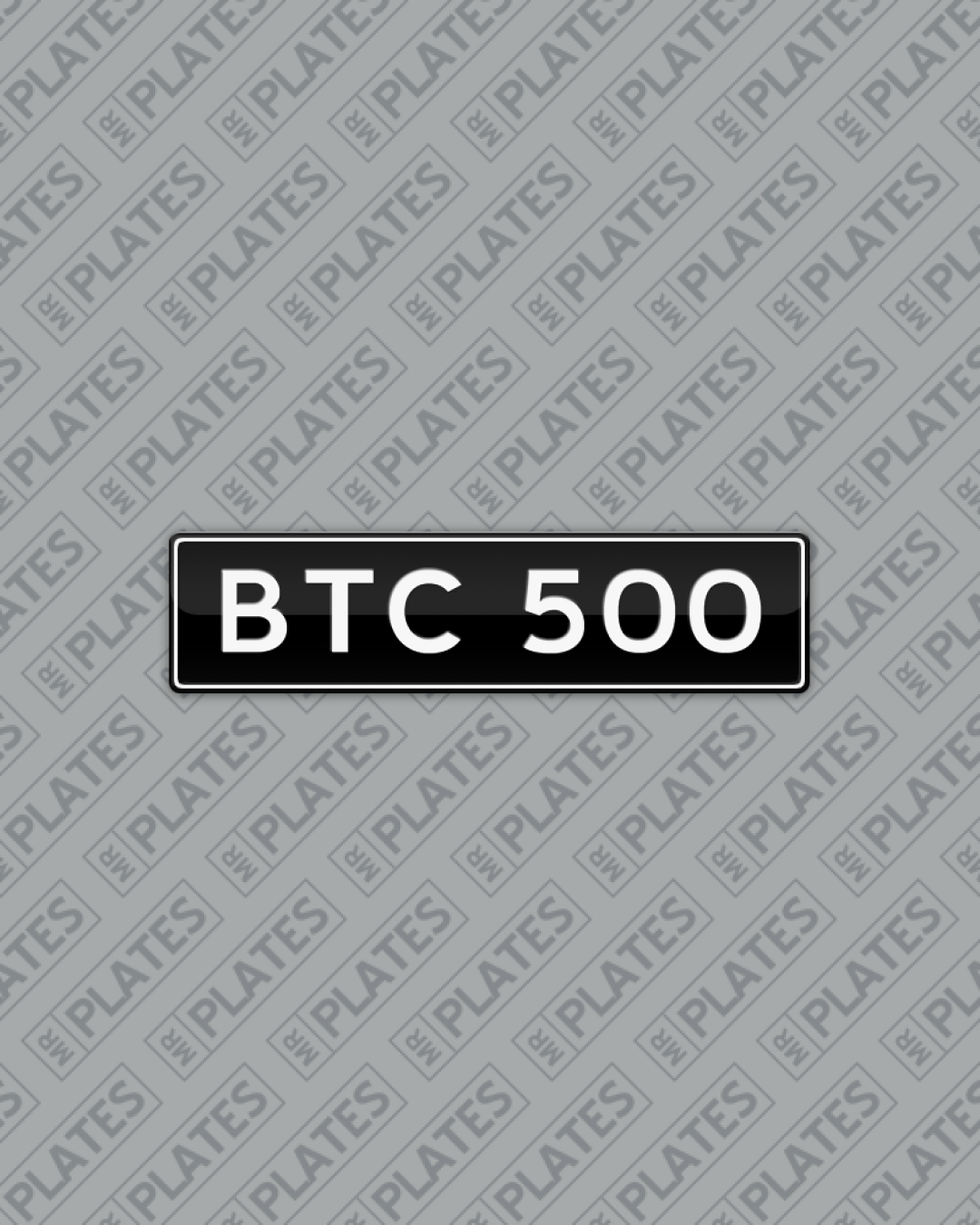 BTC 500 (Bitcoin 500) Number Plates For Sale, VIC - MrPlates