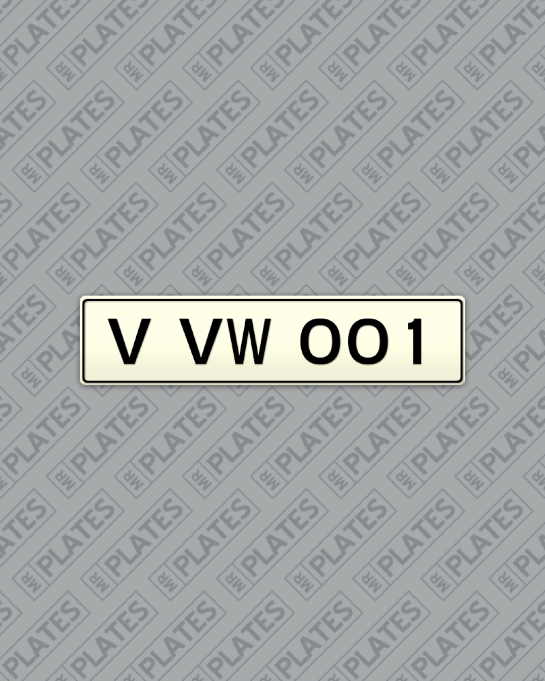 V VW 001 (VW Number 1) Number Plates For Sale, VIC - MrPlates