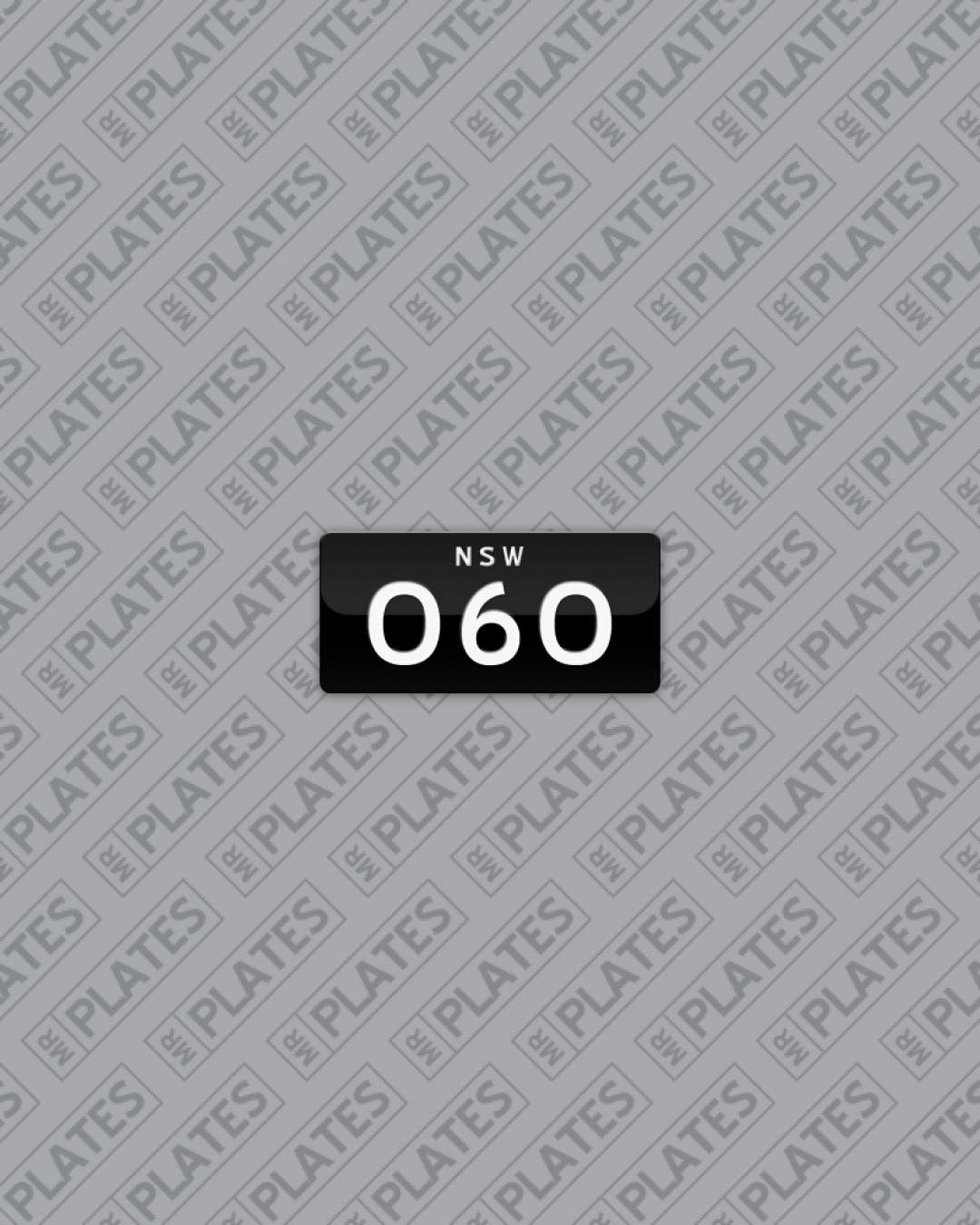 060 (Letter Number Number) Number Plates For Sale, NSW - MrPlates