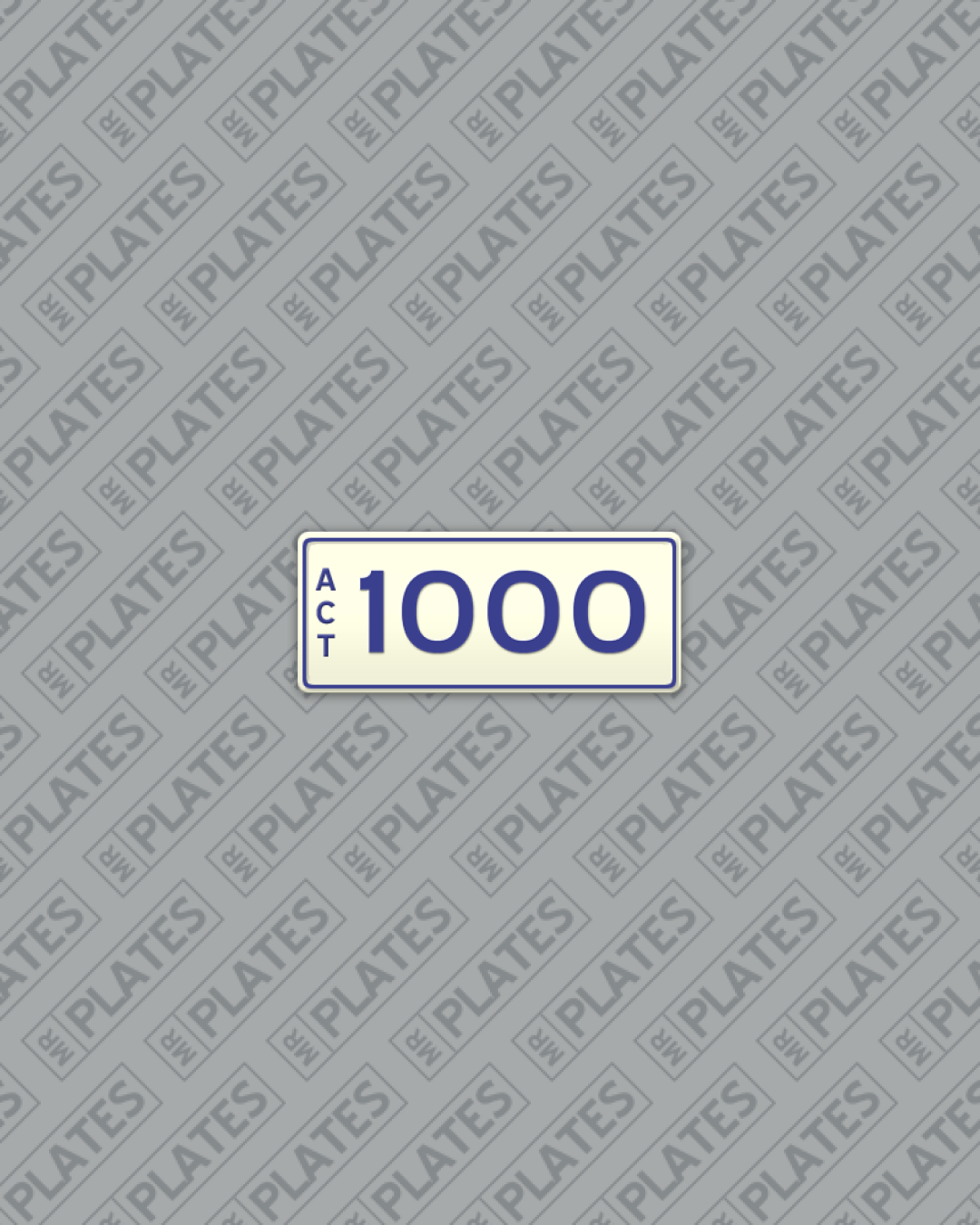 1000 Number Plates For Sale, ACT - MrPlates